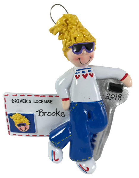 Driver's License Girl Blonde - Made of Resin – Ornaments For Keeps